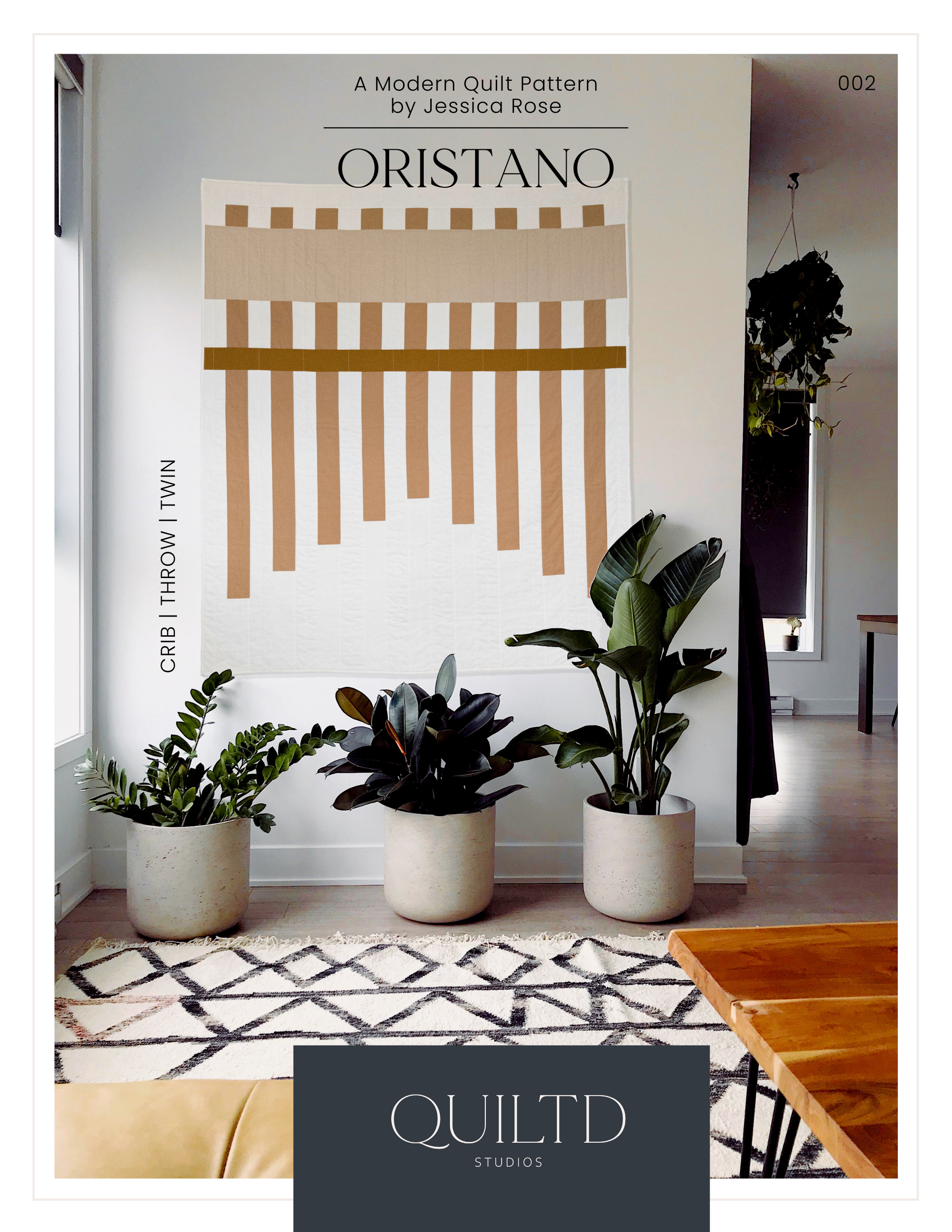 Oristano Modern Strip Quilt Pattern PDF – Quiltd Studios